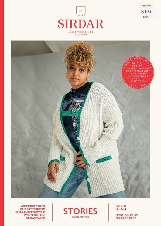 Sirdar Ladies Cardigan Knitting Pattern in Stories DK - 10575 PDF DOWNLOAD