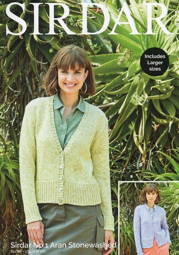 Sirdar Ladies Cardigans Knitting Pattern in Aran 8275