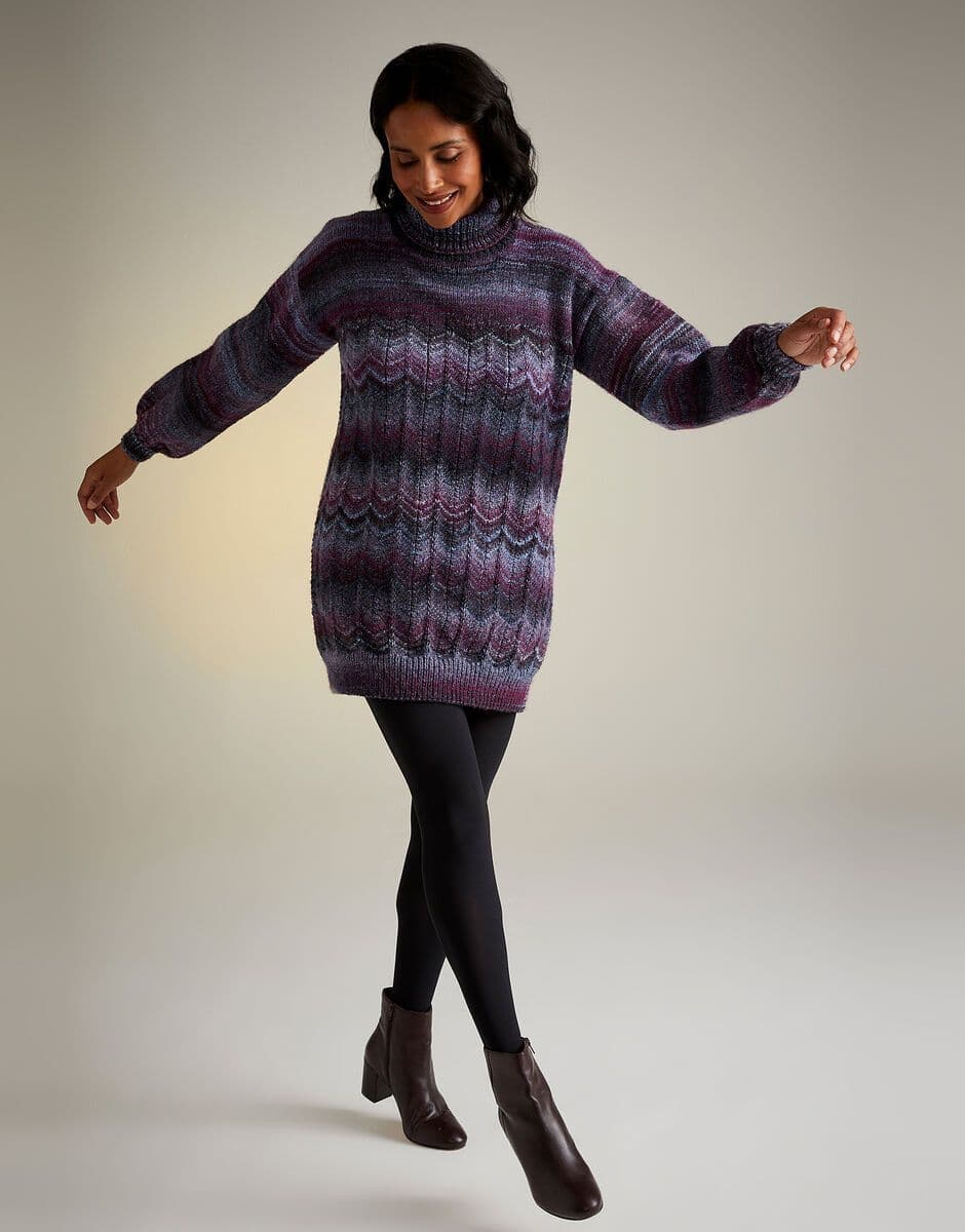 Sirdar Ladies Sweater Knitting Pattern in Jewelspun Aran - 10713