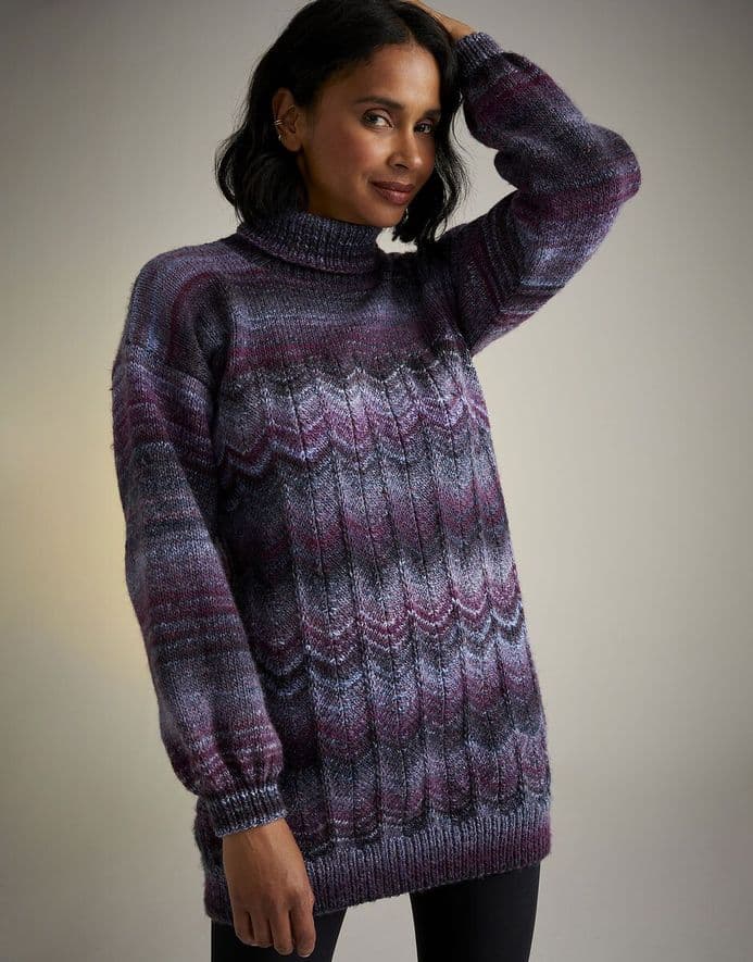 Sirdar Ladies Sweater Knitting Pattern in Jewelspun Aran - 10713