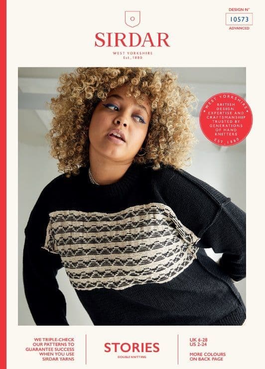 Sirdar Ladies Sweater Knitting Pattern in Stories DK - 10573 PDF DOWNLOAD