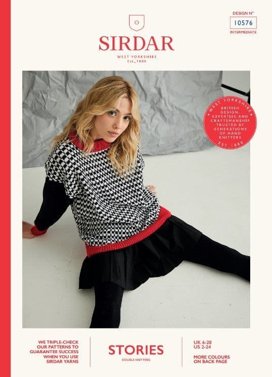 Sirdar Ladies Sweater Knitting Pattern in Stories DK - 10576 PDF DOWNLOAD