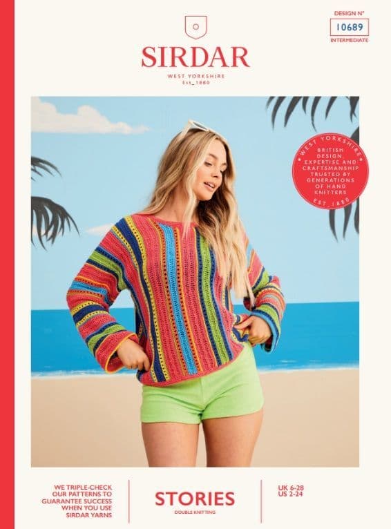 Sirdar Ladies Sweater Knitting Pattern in Stories DK - 10689 PDF DOWNLOAD