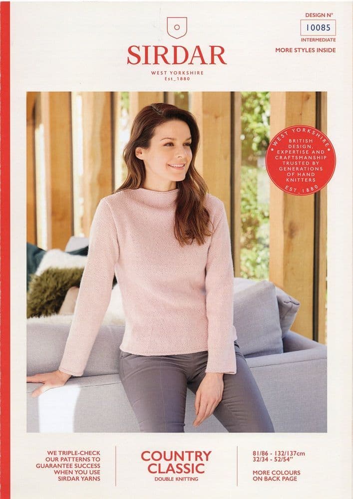 Sirdar Ladies Top Knitting Pattern in Country Classic DK 10085