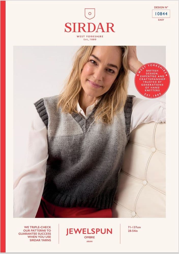Sirdar Ladies Vest Knitting Pattern in Jewelspun Ombre 10844