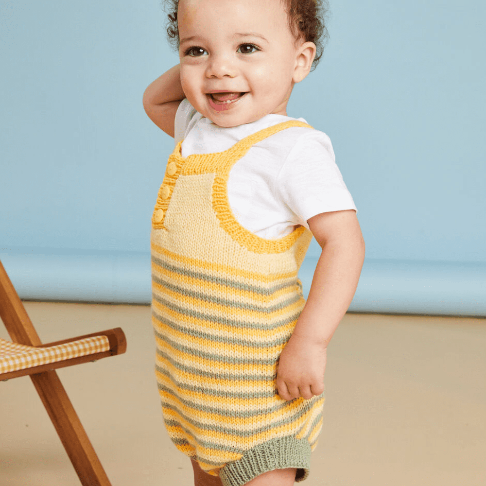 Sirdar Sandcastle Romper Knitting Pattern in Snuggly DK 5505