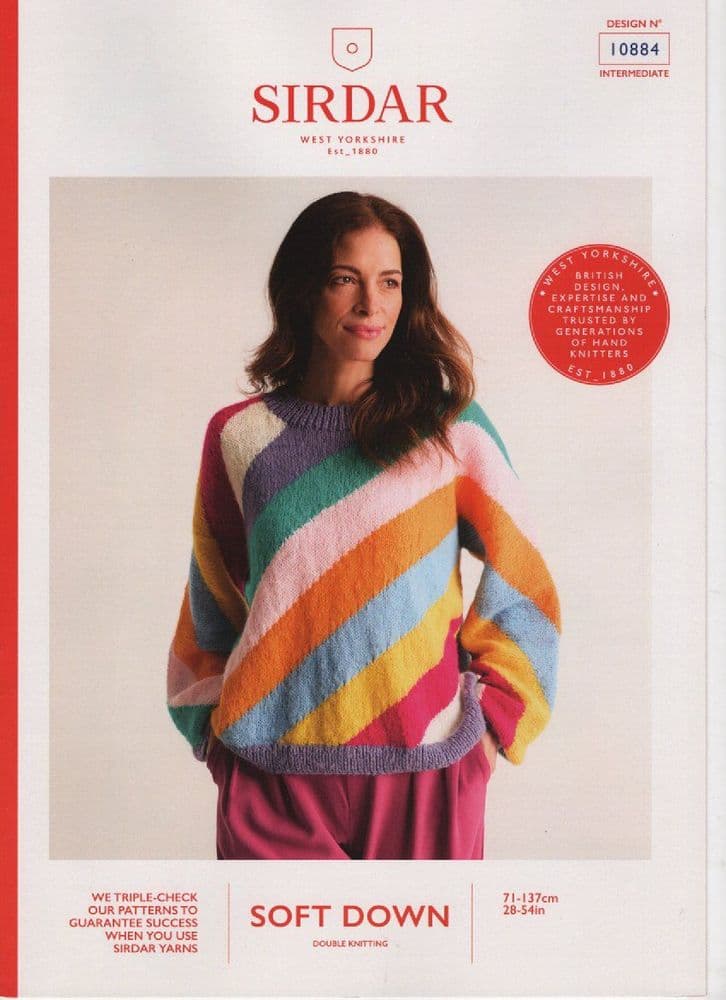 Sirdar Sweater Knitting Pattern in Soft Down DK 10884