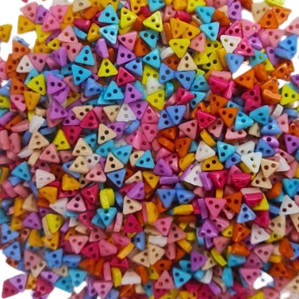 Tiny Triangle 2 Hole Buttons - 06mm - Mixed LE33 7