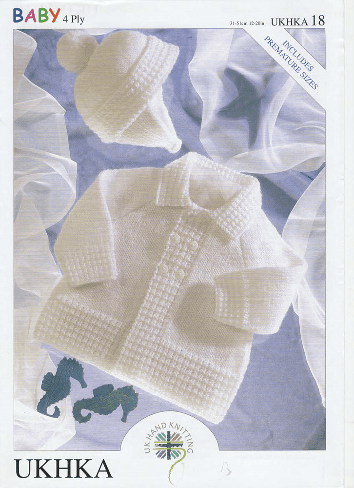 UKHKA 4Ply Matinee Coat and Bonnet UKHKA18