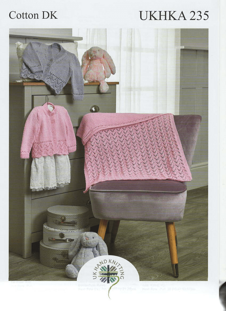 UKHKA Cotton DK Cardigans and Blanket UKHKA235