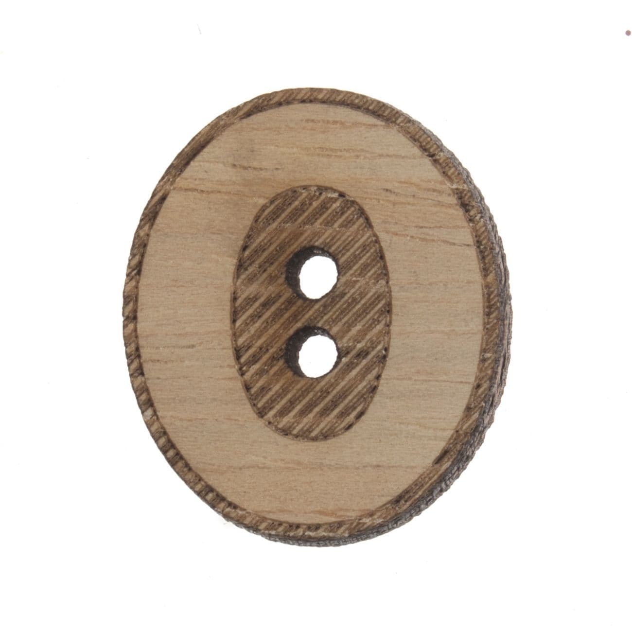 Wooden Numbers Craft 2 Hole Button