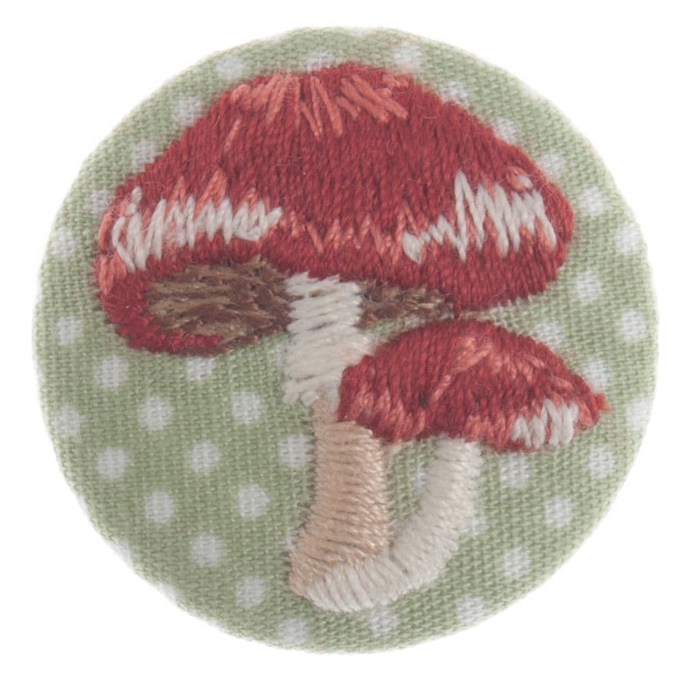Woodland Toadstool Green Spot Fabric Covered Shank Button - 30mm LC11 7