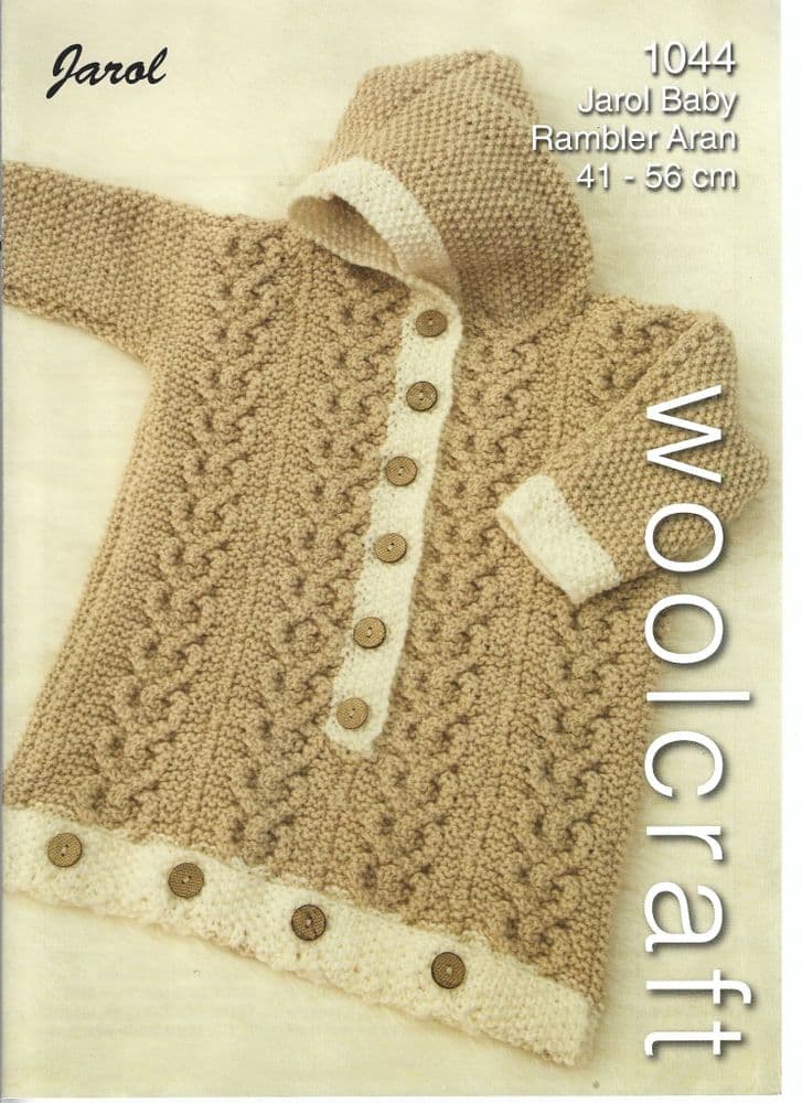 Woolcraft Babies Jacket Knitting Pattern in Aran 1044
