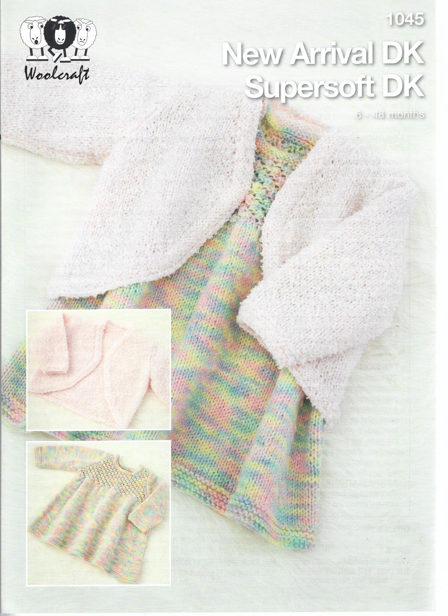 Woolcraft Baby Dress and Bolero Knitting Pattern in DK 1045