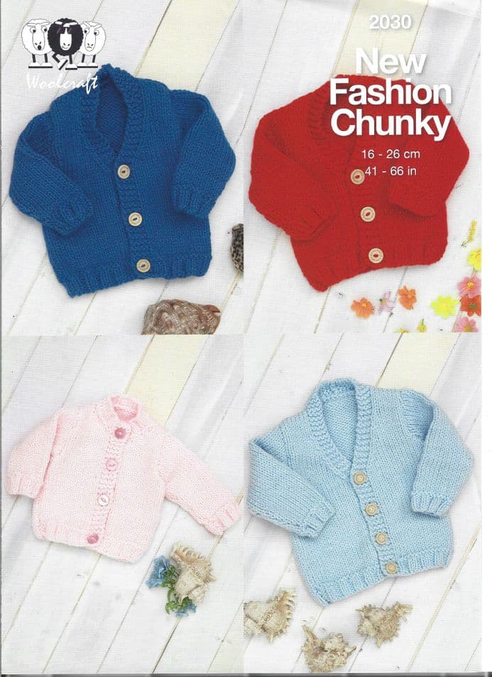 Woolcraft Children s Cardigan Knitting Pattern in New Fashion Chunky 2030