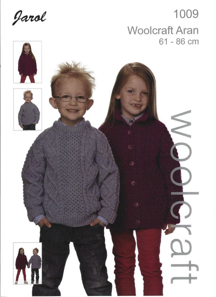 Woolcraft Childs Sweater and Jacket Knitting Pattern in 25 Wool Aran 1009