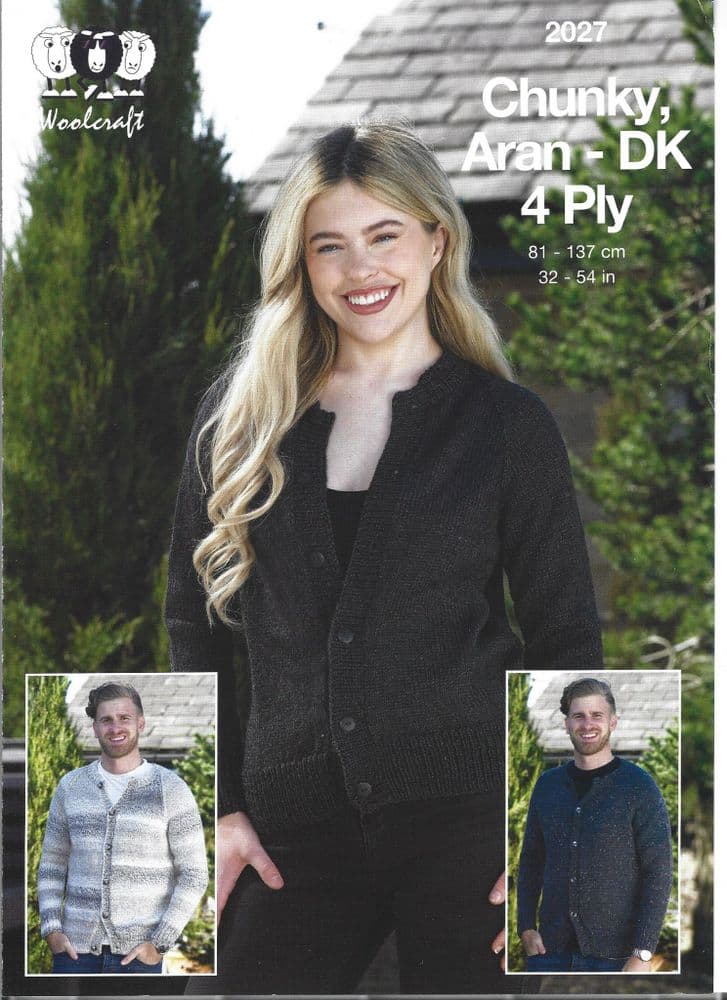 Woolcraft/Jarol Unisex Crew Neck Raglan Cardigan Knitting Pattern in ...