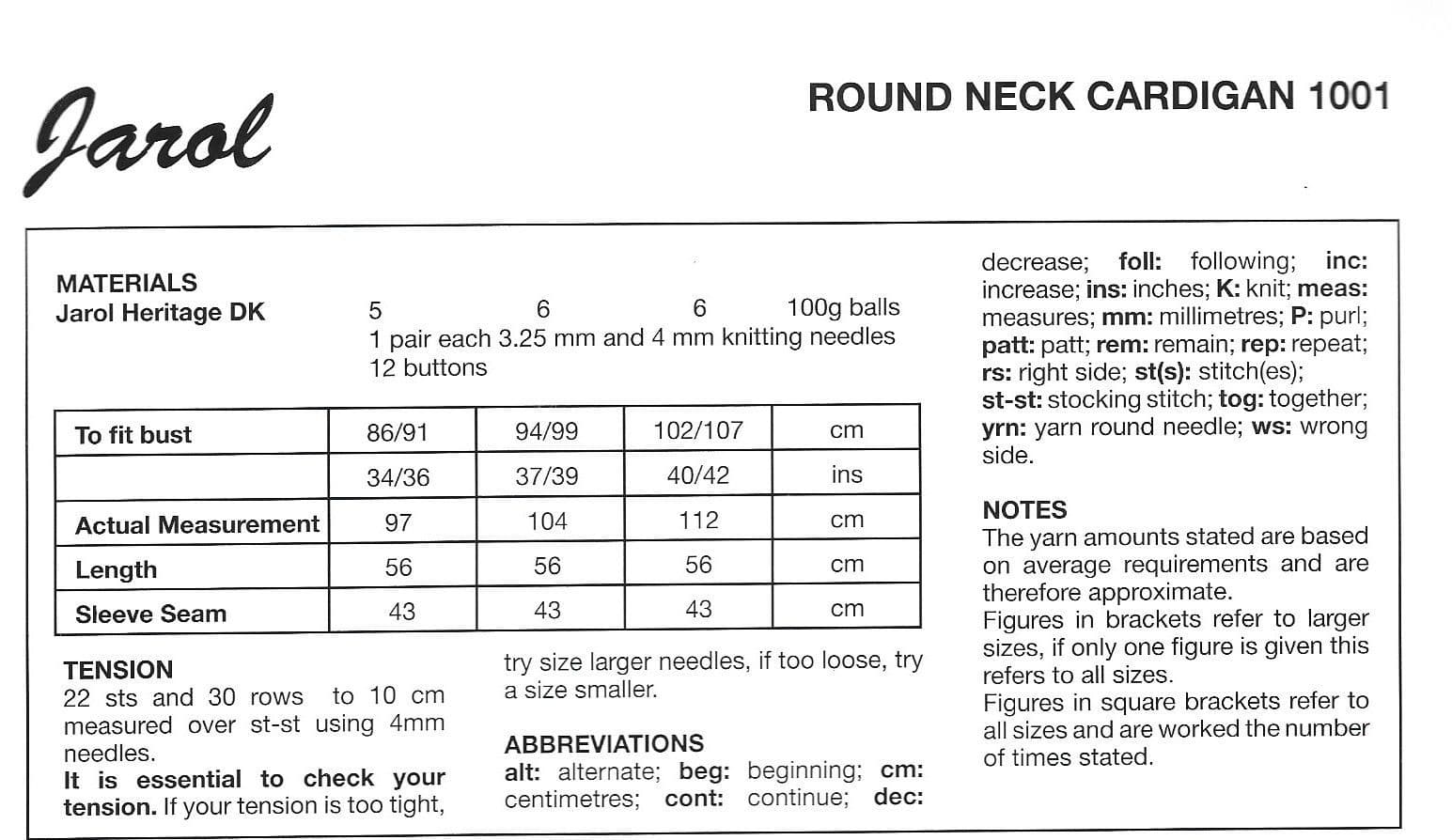 Woolcraft Ladies Cardigan Knitting Pattern in Heritage DK 1001