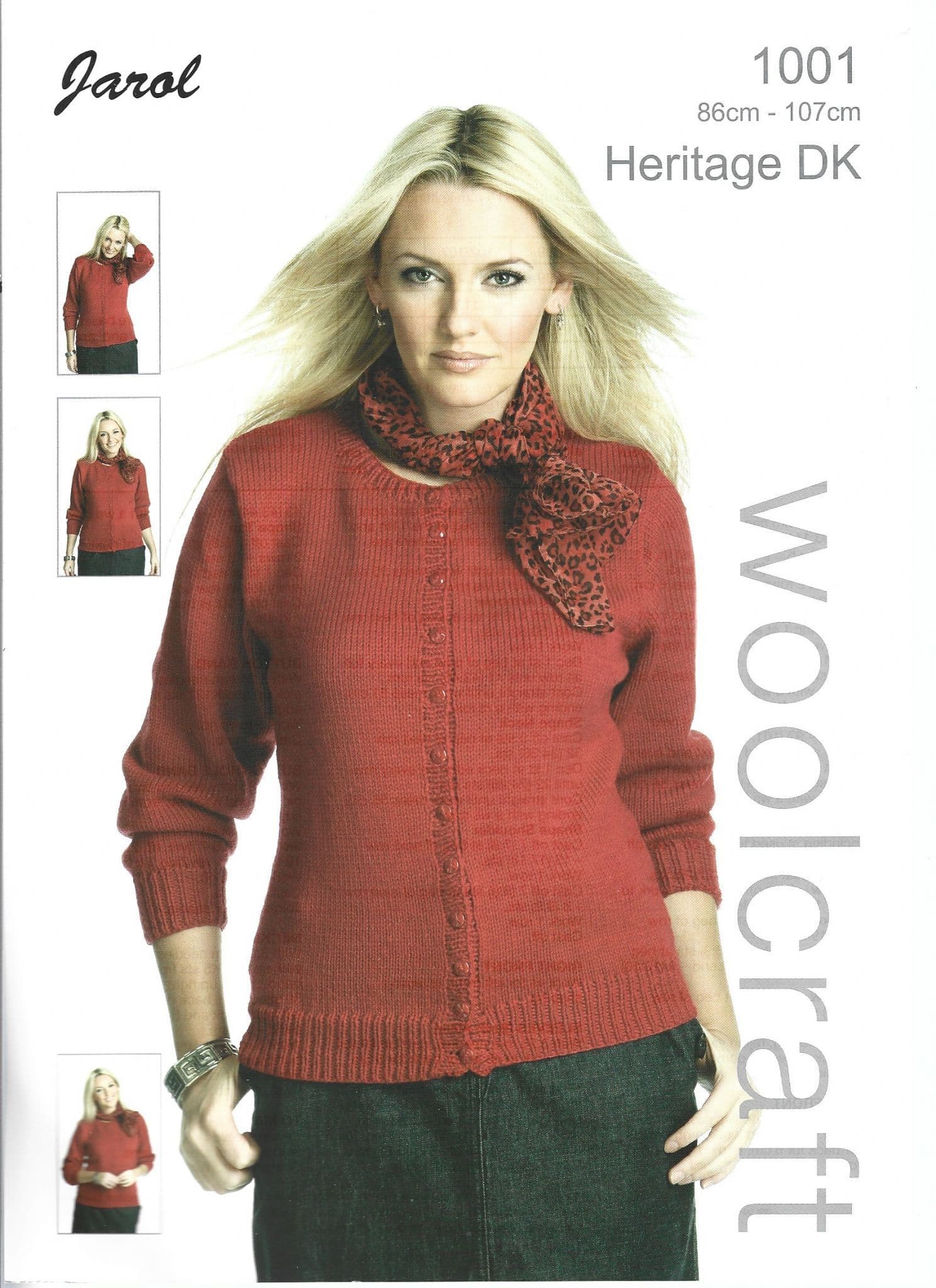 Woolcraft Ladies Cardigan Knitting Pattern in Heritage DK 1001