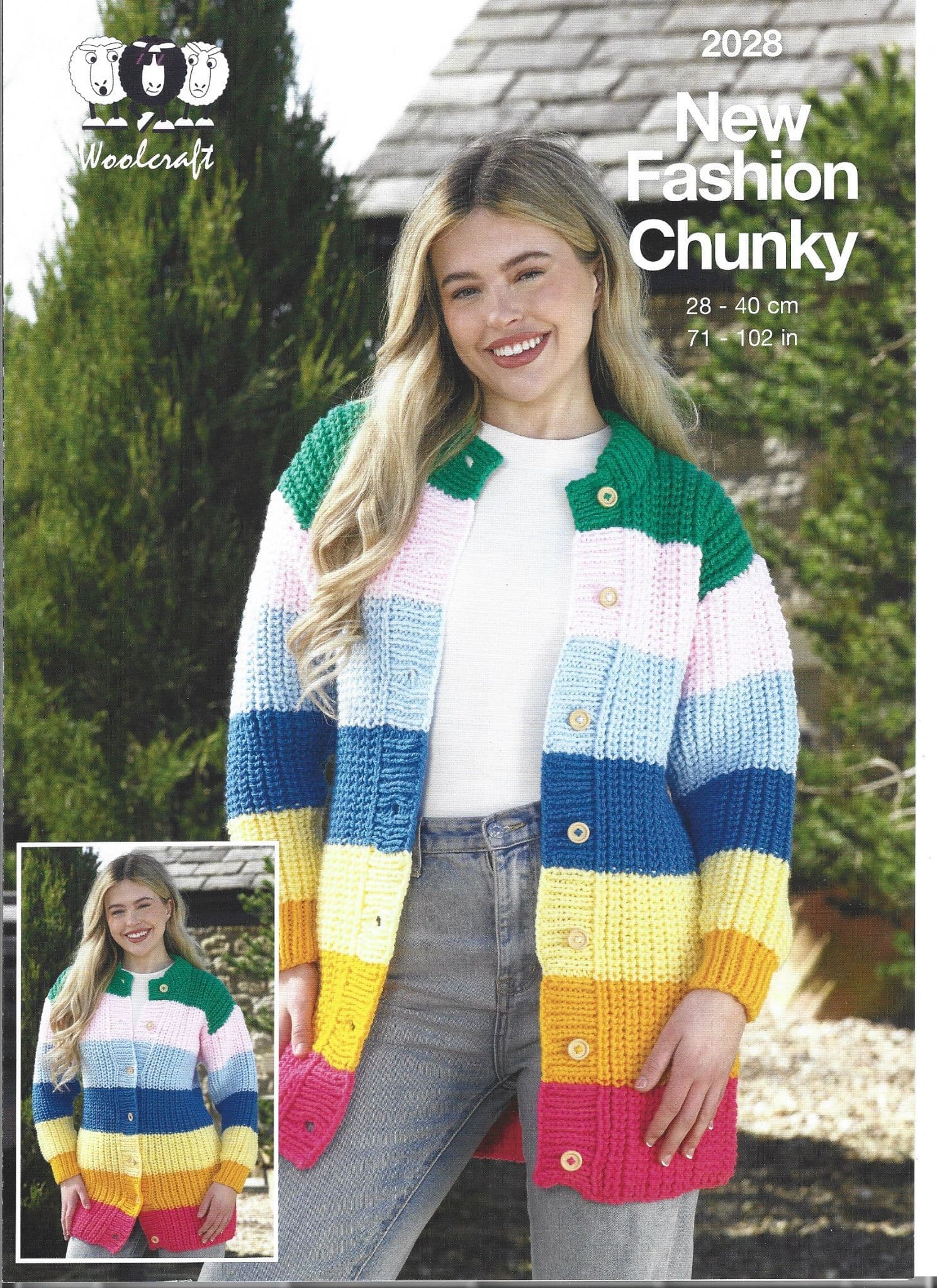 Woolcraft Ladies Jacket Knitting Pattern in New Fashion Chunky 2028