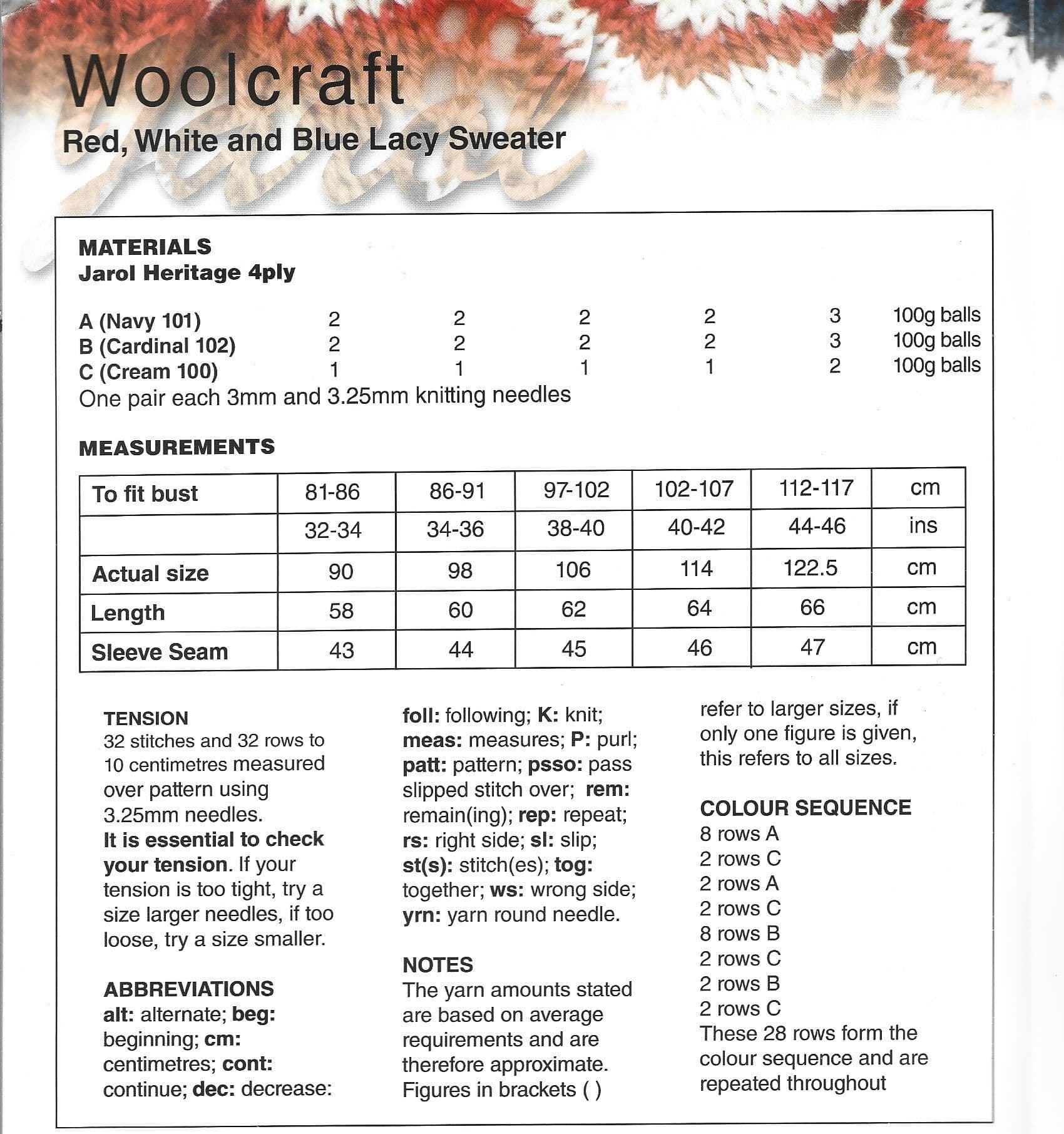 Woolcraft Ladies Sweater Knitting Pattern in 4ply 1036