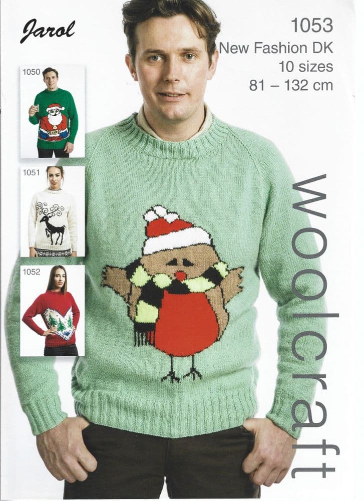 Woolcraft Red Red Robin Jumper Knitting Pattern in New Fashion DK 1053