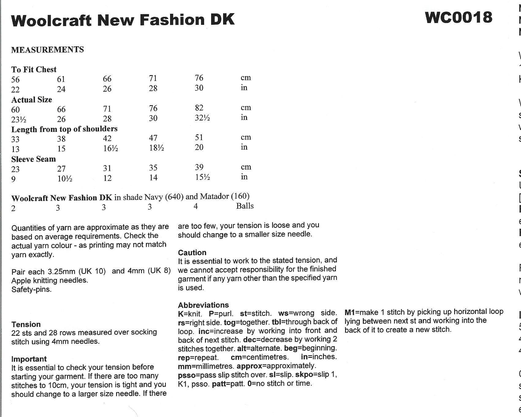 Woolcraft School Jumper Knitting Pattern in New Fashion DK WC0018