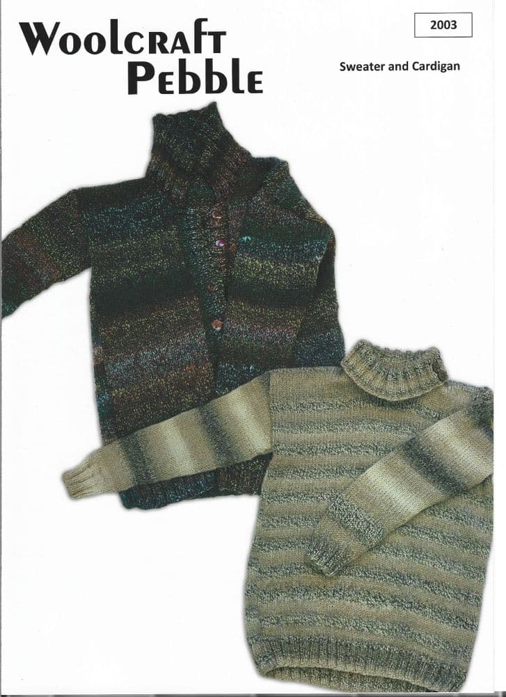 Woolcraft Sweater and Cardigan Knitting Pattern in Pebble Chunky 2003