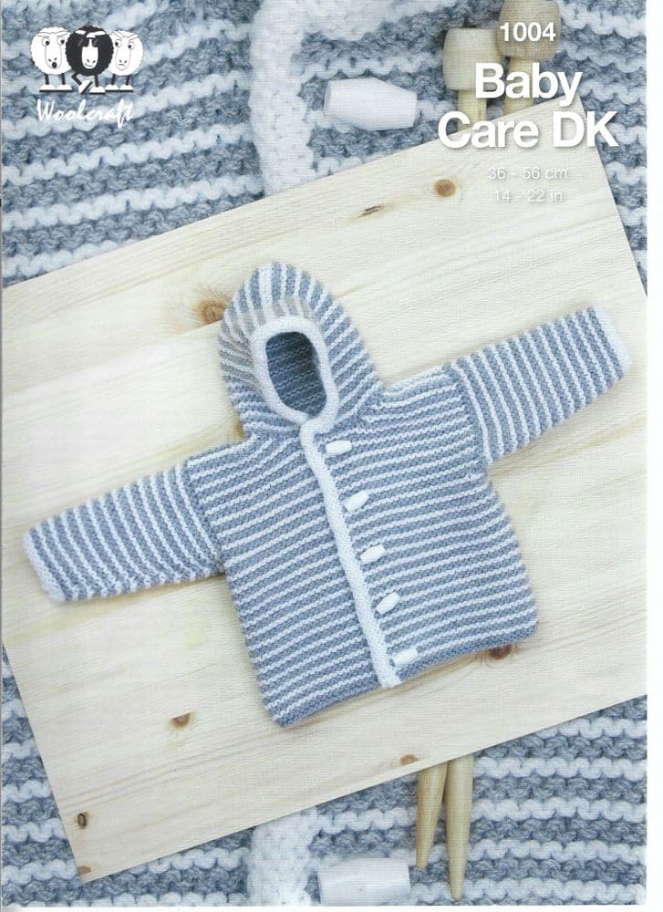 Woolcraft Unisex Baby Set Knitting Pattern in Babycare DK 1004