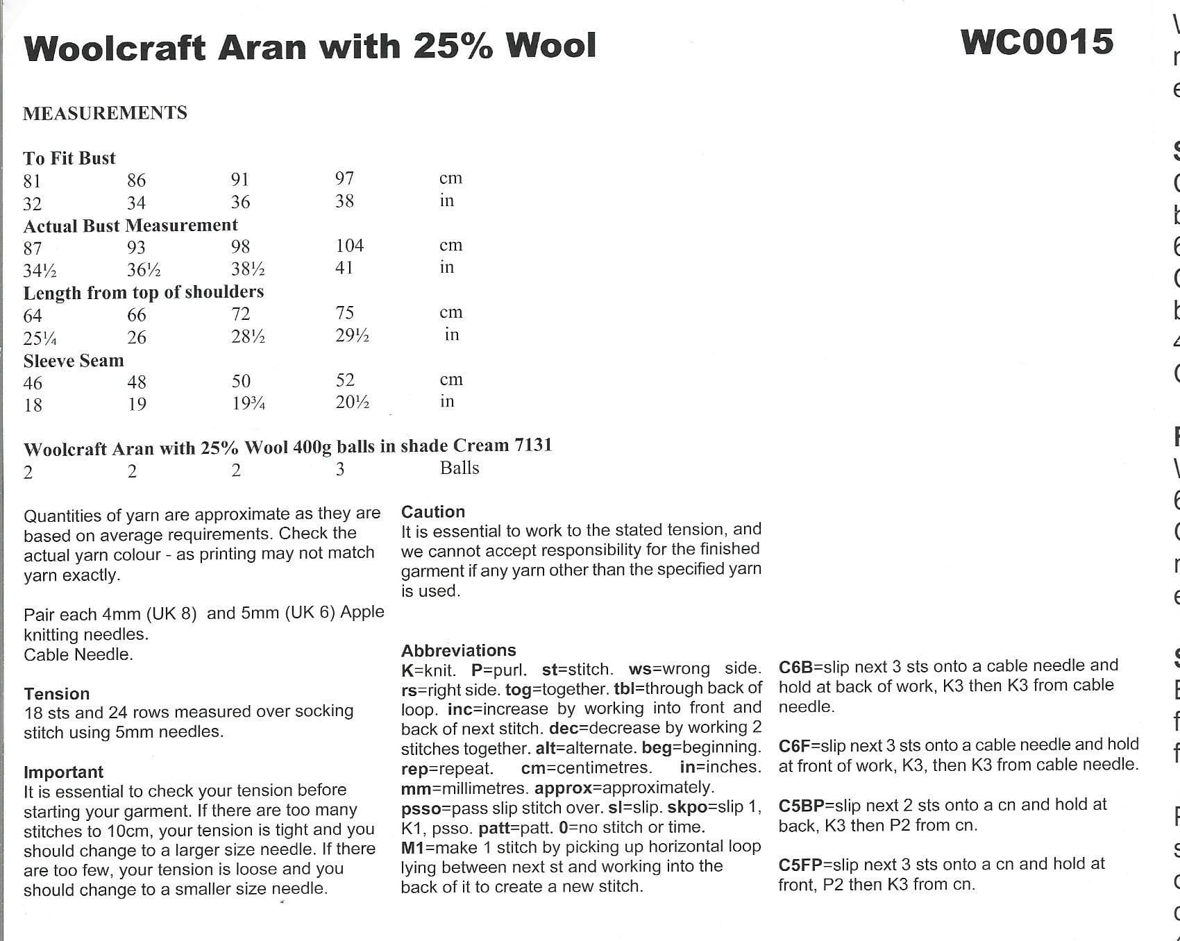 Woolcraft Unisex Jumper Knitting Pattern in Aran 1008