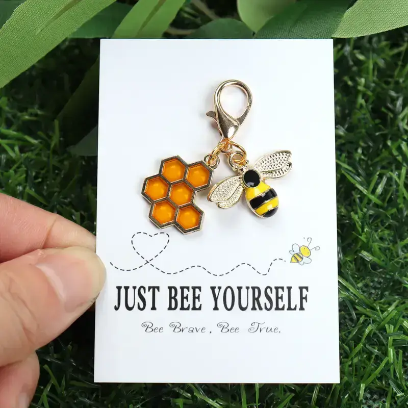 Bee & Honeycomb Keychain Set