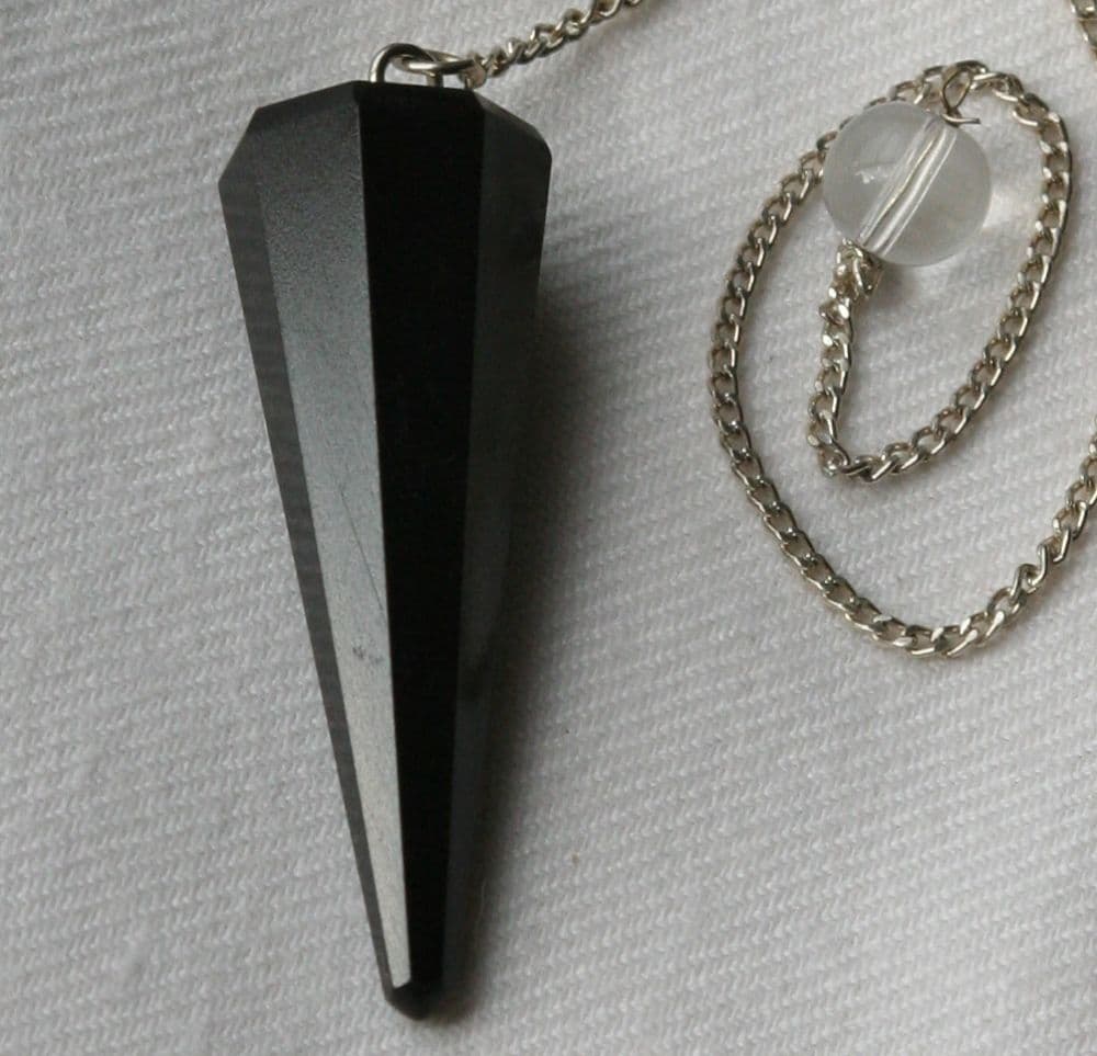 Black Onyx Crystal Gemstone Dowsing Pendulum