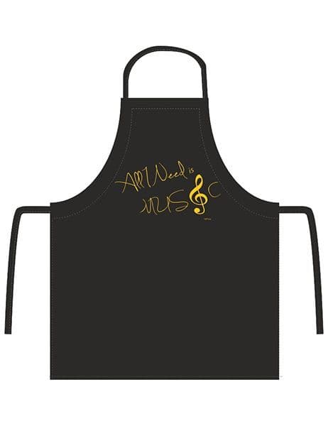 "All I Need Is Music" Black Apron - Music Themed Apron | musical gifts ...