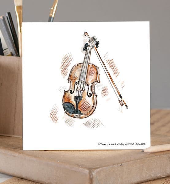 "When Words Fade, Music Speaks" - Violin Card | musical gifts online
