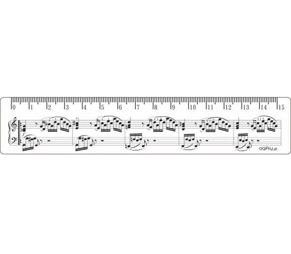 15cm Sheet Music White Ruler - Music Stationery | musical gifts online