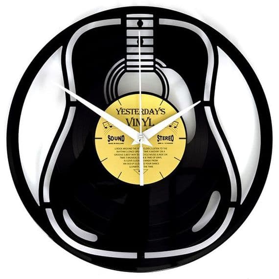Acoustic Guitar Vinyl LP Clock - Music Themed Clock | musical gifts online