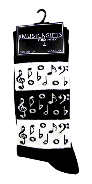 Black & White Music Notes Socks – Teacher Gift | musical gifts online