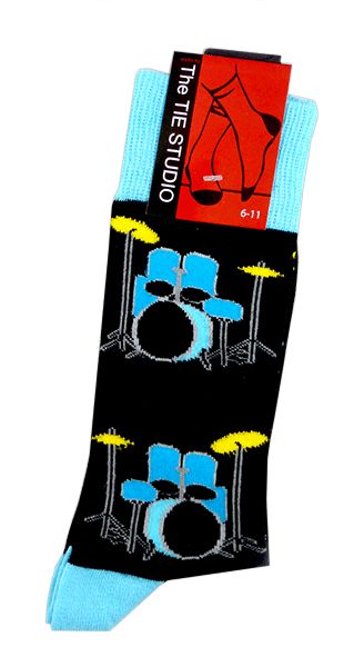 Music Socks – Blue Drum Kit Socks for Men | musical gifts online