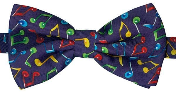 Multi Coloured Music Notes Bow Tie - Music Clothing | musical gifts online