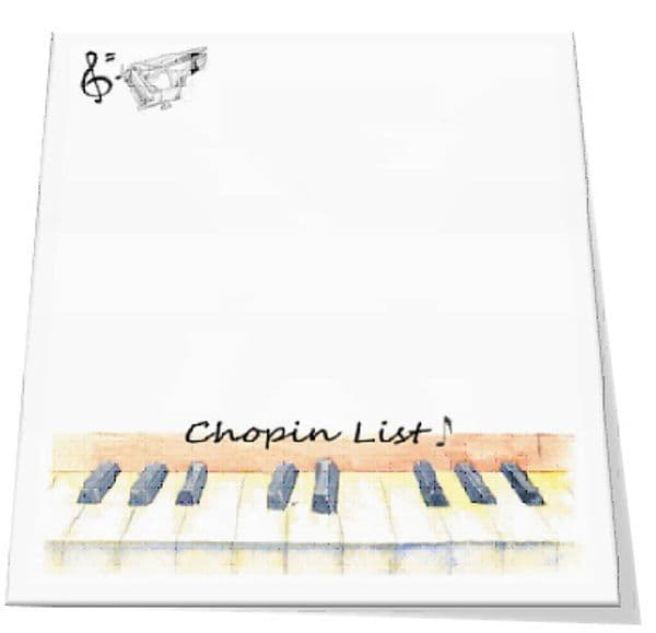 Chopin List Slant Pad - Music Stationery | musical gifts online