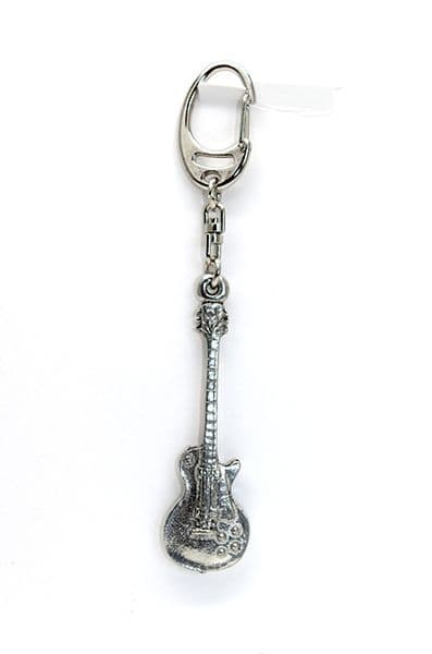 Gibson Style Guitar Pewter Keyring - Music Keyring | musical gifts online