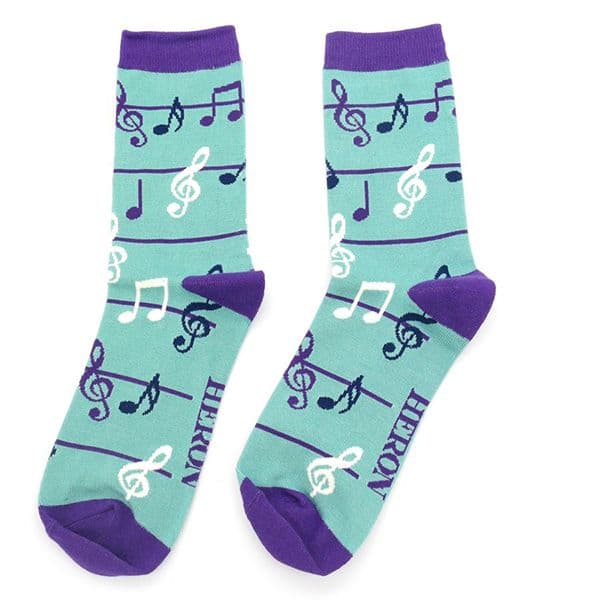 Green Bamboo Music Socks - Men's Music Socks | musical gifts online