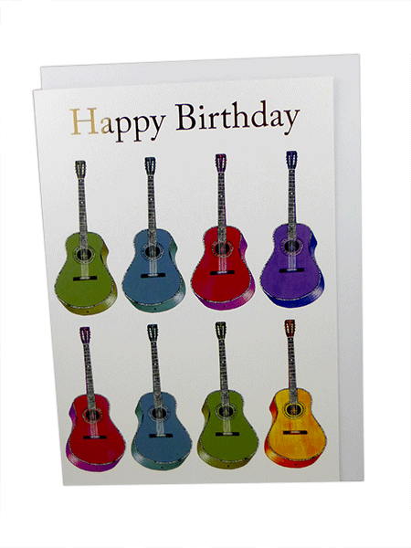 Acoustic Guitar Birthday Card - Music Birthday Card | musical gifts online