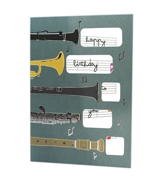 Happy Birthday Musical Instrument Card - Music Card | musical gifts online