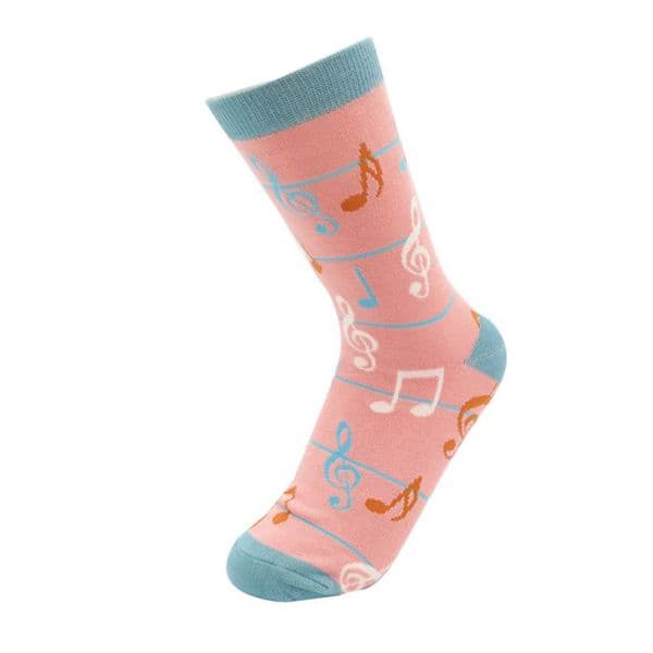 Ladies Dusky Pink Bamboo Music Socks | musical gifts online