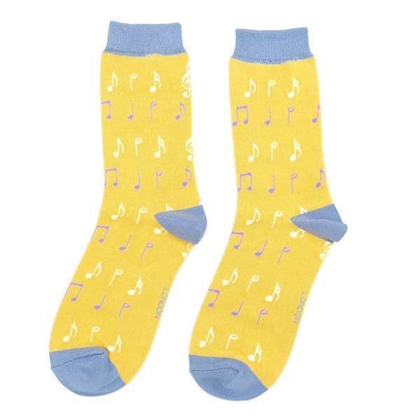 Ladies Yellow Bamboo Music Socks - Yellow Music Socks | musical gifts ...