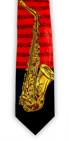 Saxophone Tie - Music Ties and Bow Ties | musical gifts online
