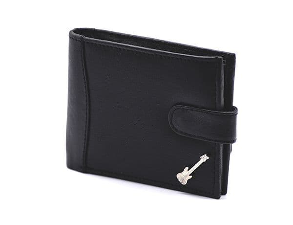 Leather Wallet with Bass Guitar Motif - Music Wallet | musical gifts online
