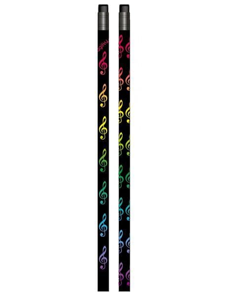 Multi-Coloured Treble Clef Pencils - Music Pencil | musical gifts online