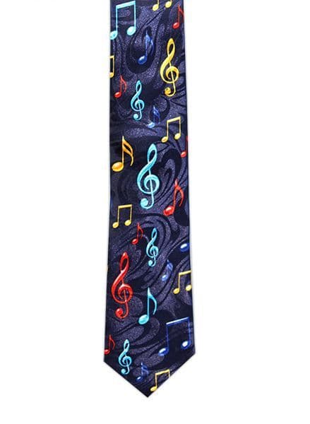 Navy Tie with Colourful Treble Clefs & Notes - Music Tie | musical ...